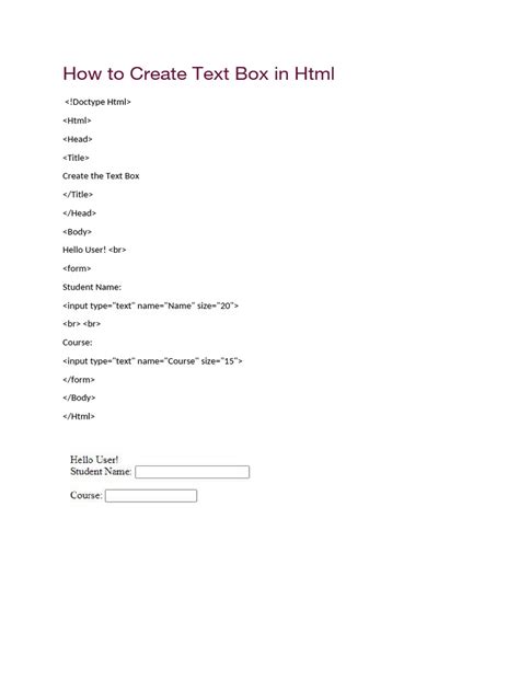 How To Create Text Box In Html Pdf