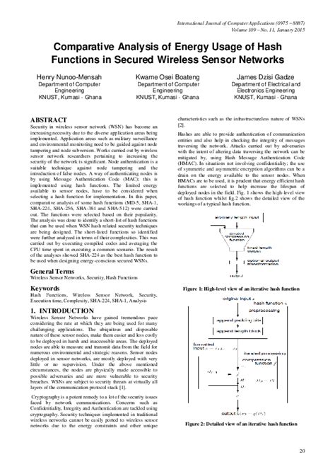 pdf comparative analysis of energy usage of hash functions in secured