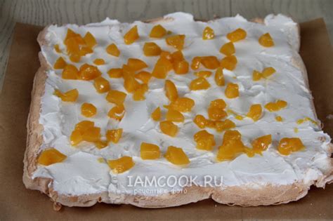 Меренговый рулет с персиками консервированными — рецепт с фото пошагово