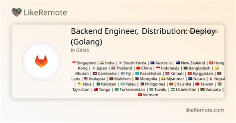 📩 Backend Engineer Distribution Deploy Golang At 🏢 Gitlab 📍remote Job In 🇸🇬 Singapore R