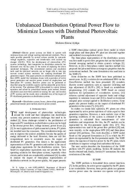 Pdf Unbalanced Distribution Optimal Power Flow