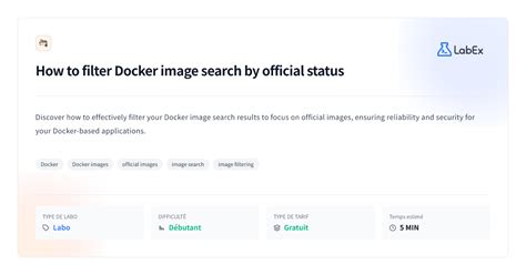 Filtrer Les Recherches Dimages Docker Par Statut Officiel Labex