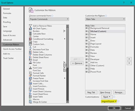 Adding A New Tab To Excel With Custom Buttons For Frequently Used Commands