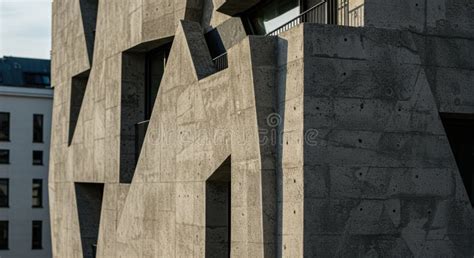 Modern Architectural Design Of Concrete Building Facade With Geometric