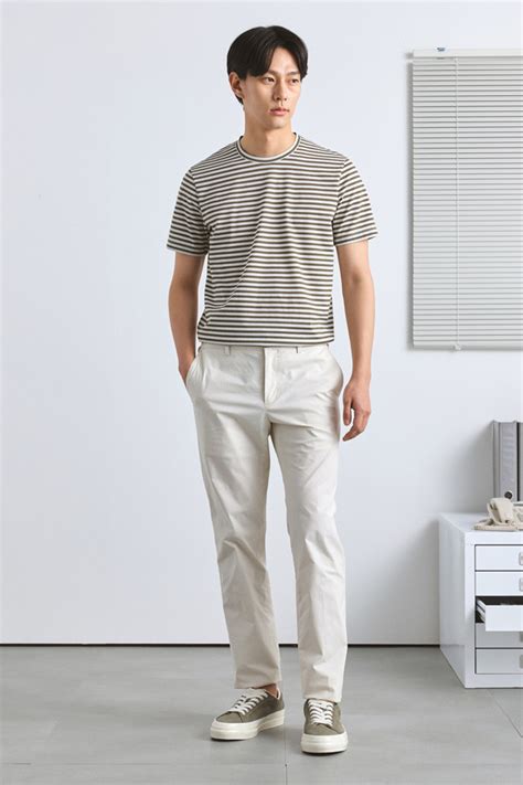 퍼스트린넨 스트라이프 캐주얼 티셔츠brentwood