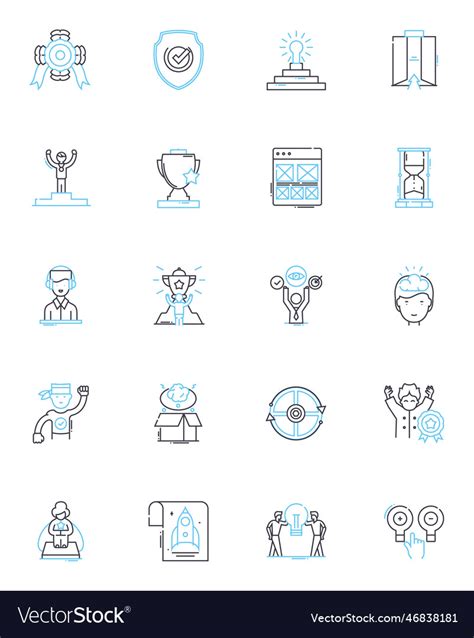 Work Evolution Linear Icons Set Automation Vector Image