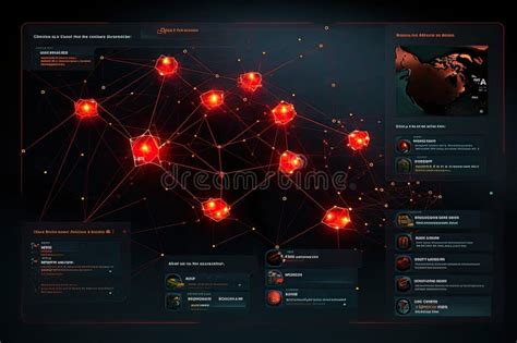 Screen With Network Topology And Threats Cyber Security Data Protection Business Technology