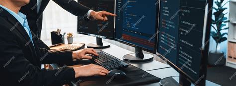 Premium Photo Software Development Team Working Together In Office