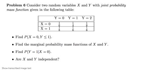 Solved Problem Consider Two Random Variables X And Y With Chegg