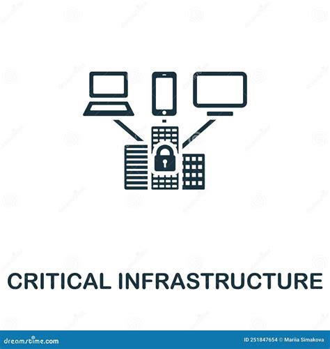 Critical Infrastructure Icon Monochrome Simple Cybercrime Icon For Templates Web Design And