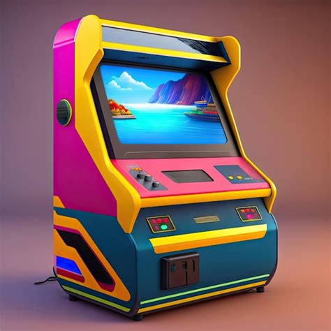 Premium Ai Image Retro Arcade Machine 80s