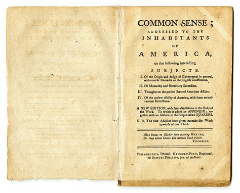 In January 1776 An Anonymous Pamphlet Titled “common Sense” Was