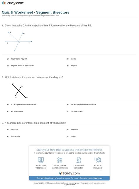 Midpoints And Segment Bisectors Worksheet Answers — Db