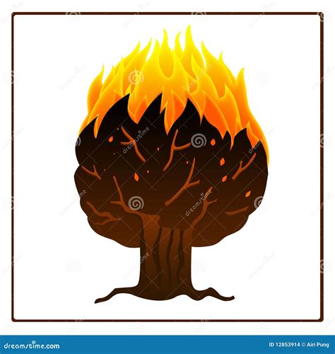 Tree On Fire Drawing