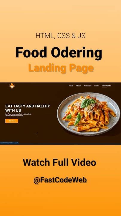 Food Ordering Website Using Html And Css Step By Step Tutorial Fast Code Youtube