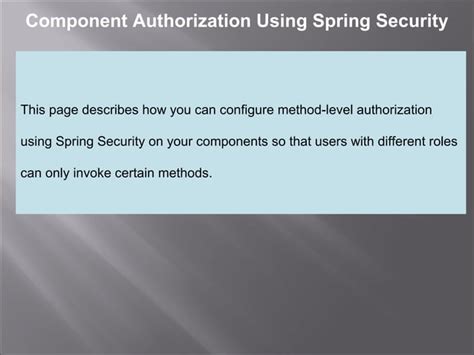 Mule Security Authorization Using Spring Security Ppt