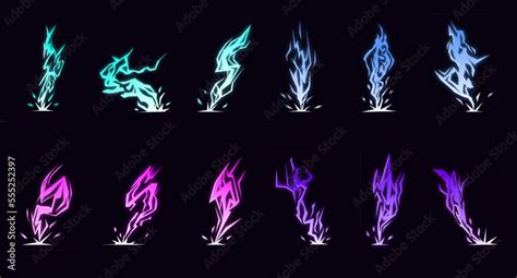 Cartoon Lightning Effect Sprite Sheet Of Lightning Strike Animation