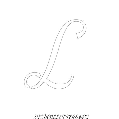 Retro Vintage Cursive Free Printable Letter Stencils With Outline Cutout Letters Stencil