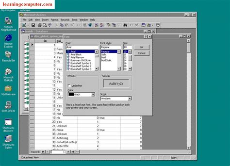 Ms Accessformat Menu