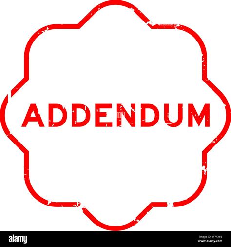 Grunge Red Addendum Word Rubber Seal Stamp On White Background Stock Vector Image And Art Alamy