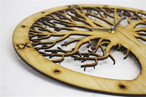 Tree Design Laser Cut Clock Tree Design Laser Cut Clock