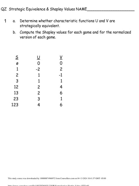 Qz Coop Normalization And Shapley Values Keypdf Pennsylvania State