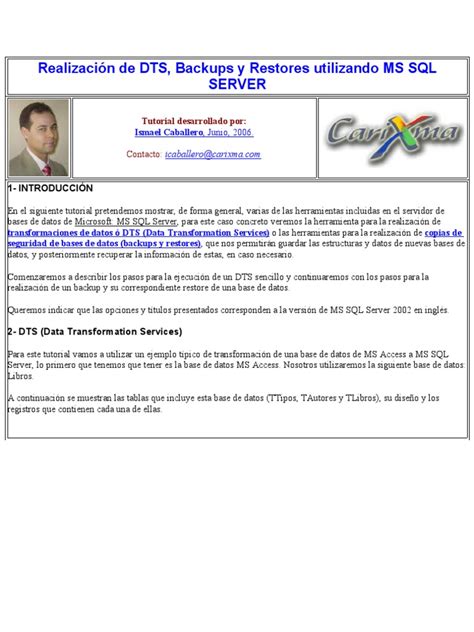 Sql Server Importar Exportar Datos Usando Dts Descargar Gratis Pdf Servidor Sql De