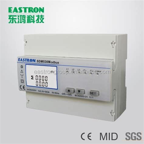 Buy Sdm530 Modbus Three Phase Four Wires Din Rail Energy Meter With Rs485 Modbus Rtu And Pulse
