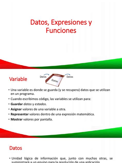 Clase 6 Datos Expresiones Y Funciones Pdf Exponenciación Tipo De Datos