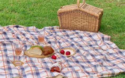 Class101 헤이버터 블러드오렌지 테이블보 체크피크닉매트