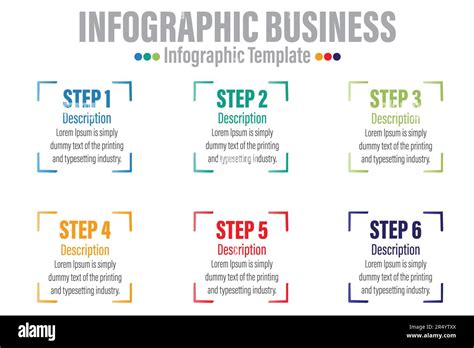 6 Steps Modern Focus Timeline Diagram With Workflow Presentation Vector