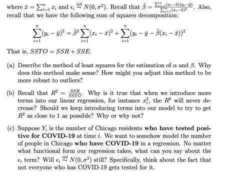 Question Consider The Following Linear Regression Chegg