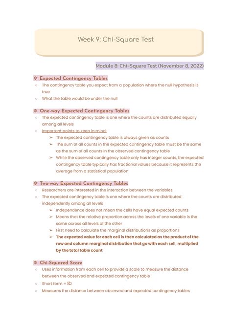 Nurs 323 Week 9 Lecture Notes And Tutorial Notes As Well As Readings Week 9 Chi Square