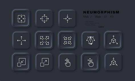 확대 및 축소 화살표 설정 아이콘 규모 웹사이트 버튼 메타버스 3차원 큐브 3d Vr 보기 뷰어 플레이어 시계 프레스 푸시 탭 기술 개념 신형성 벡터 라인 아이콘 프리미엄 벡터