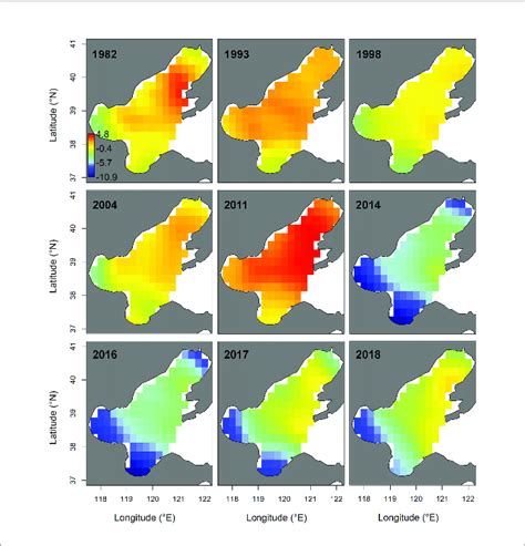 Spatio Temporal Distribution Of Log Density For The Small Yellow