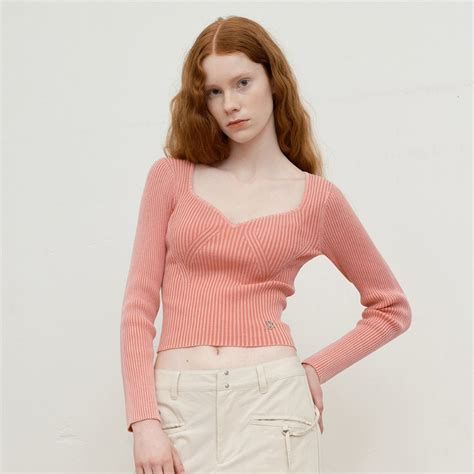 키르시아울렛 컬렉션 스위트 하트 피그먼트 롱 슬리브 살몬 위시버킷