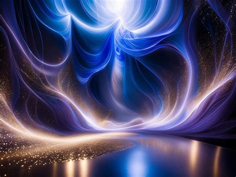 Premium Photo Abstract Wavy Background With Golden Glittering Particles For Tech