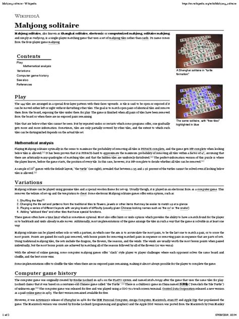 Mahjong Solitaire Mathematical Analysis Pdf Gaming Computing