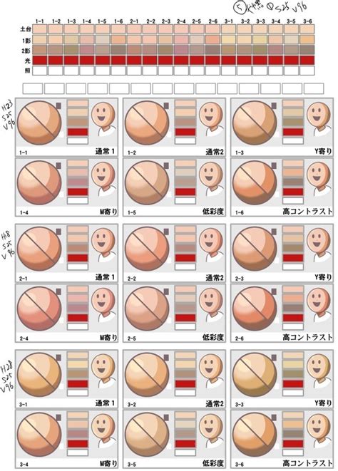收藏系列板绘162组皮肤色卡搭配素材分享 知乎