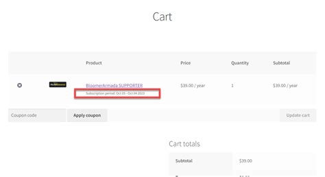 Woocommerce Subscriptions Display Start End Dates Cart And Checkout