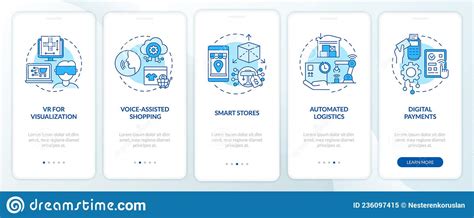 Digitalization Of Retail Market Onboarding Mobile App Page Screen Stock Vector Illustration Of