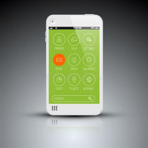 Gps Phone Interface Icons Stock Vector Illustration Of Equipment