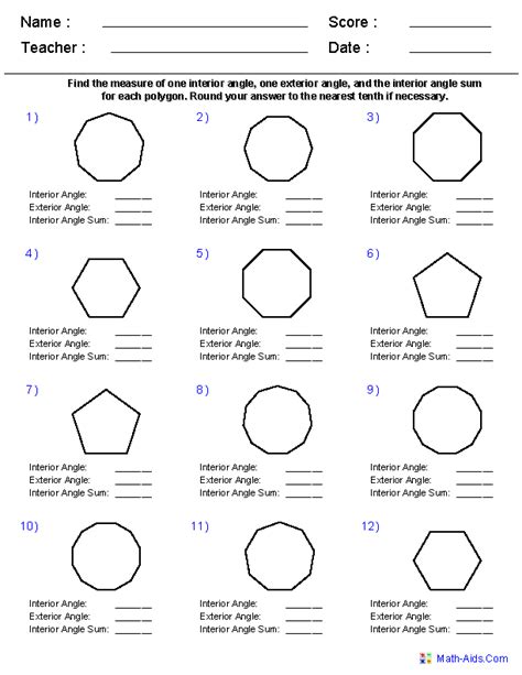 naming polygons worksheet