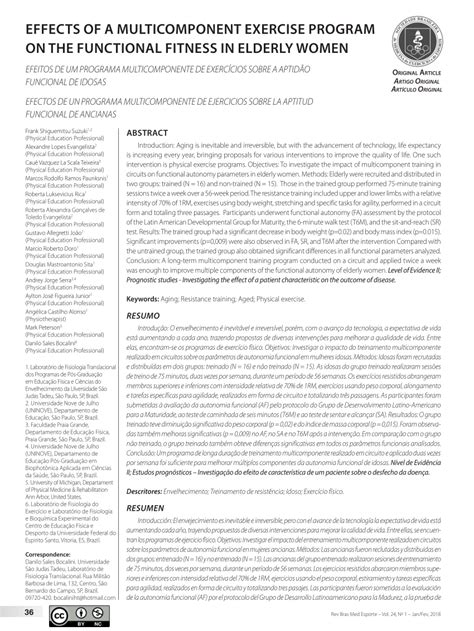 Pdf Effects Of A Multicomponent Exercise Program On The Functional Fitness In Elderly Women