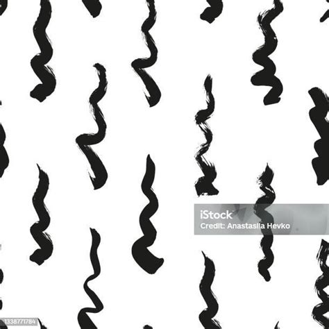 물결 모양과 소용돌이 브러시 스트로크 벡터 원활한 패턴 0명에 대한 스톡 벡터 아트 및 기타 이미지 0명 거친 건조한