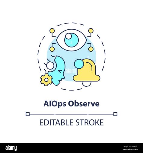 2d Thin Linear Colorful Ai Ops Observe Icon Stock Vector Image And Art Alamy