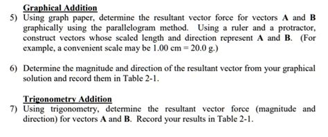 graphical addition 5 using graph paper determine the resultant vector