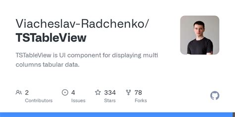 GitHub Viacheslav Radchenko TSTableView TSTableView Is UI Component For Displaying Multi