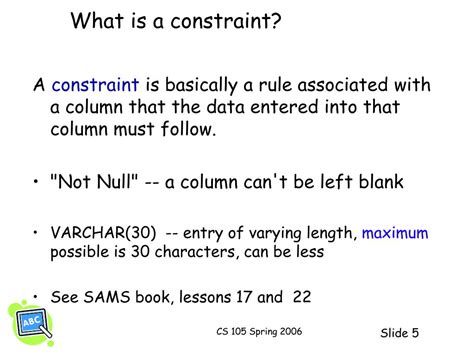 Ppt Creating Tables Setting Constraints And Datatypes Powerpoint Presentation Id5401438