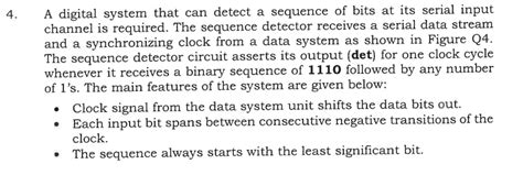Solved A Digital System That Can Detect A Sequence Of Bits